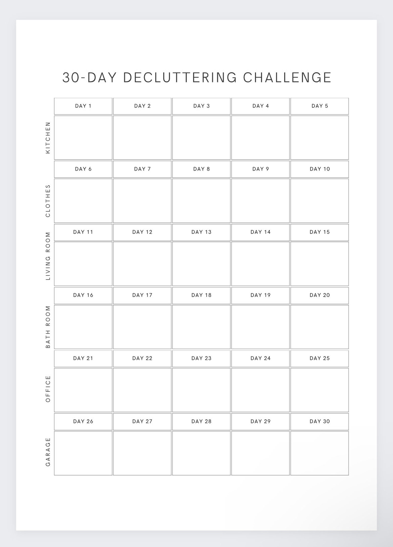 30 Day Declutter Challenge,cleaning Planner Schedule,de Clutter Your ...