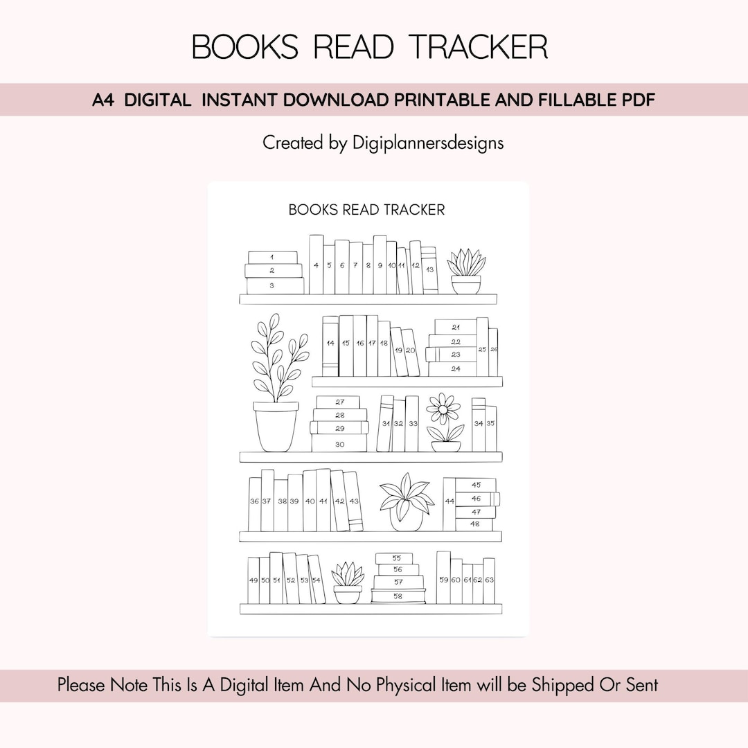 Books Read Tracker, Reading Tracker,reading Log, Book Journal,reading ...