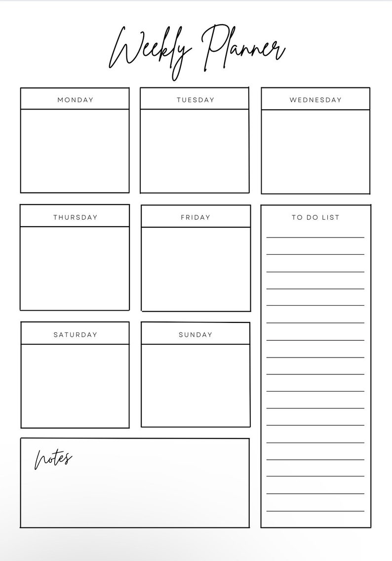 Weekly Routineweekly Plannerweekly Routine Weekly - Etsy