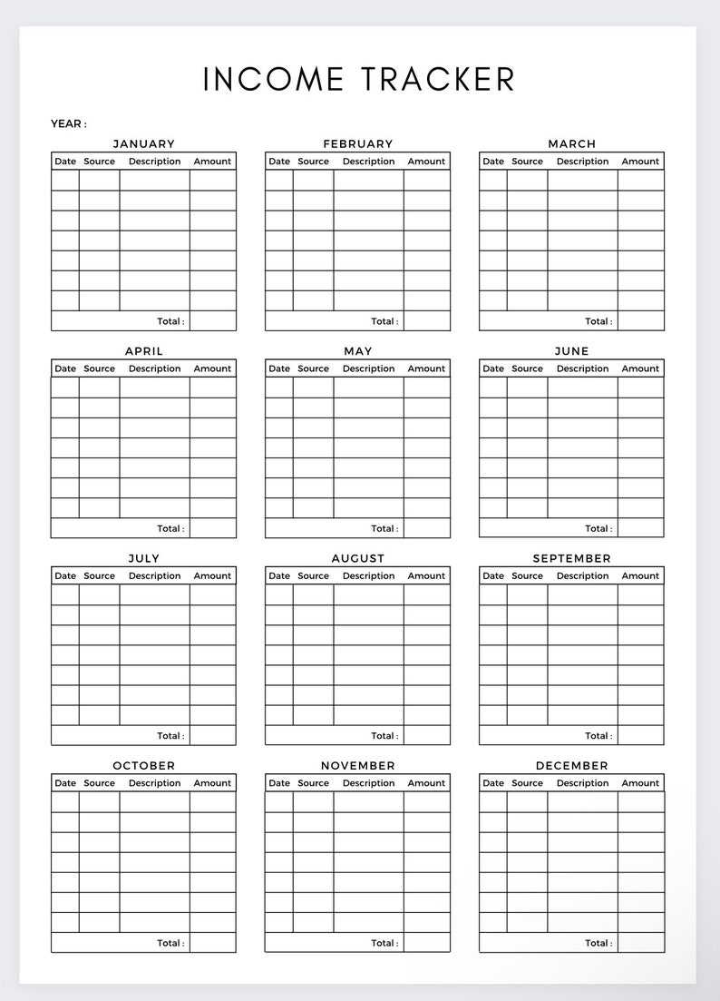 Income Tracker,income Planner,biweekly Planner,income and Expense ...