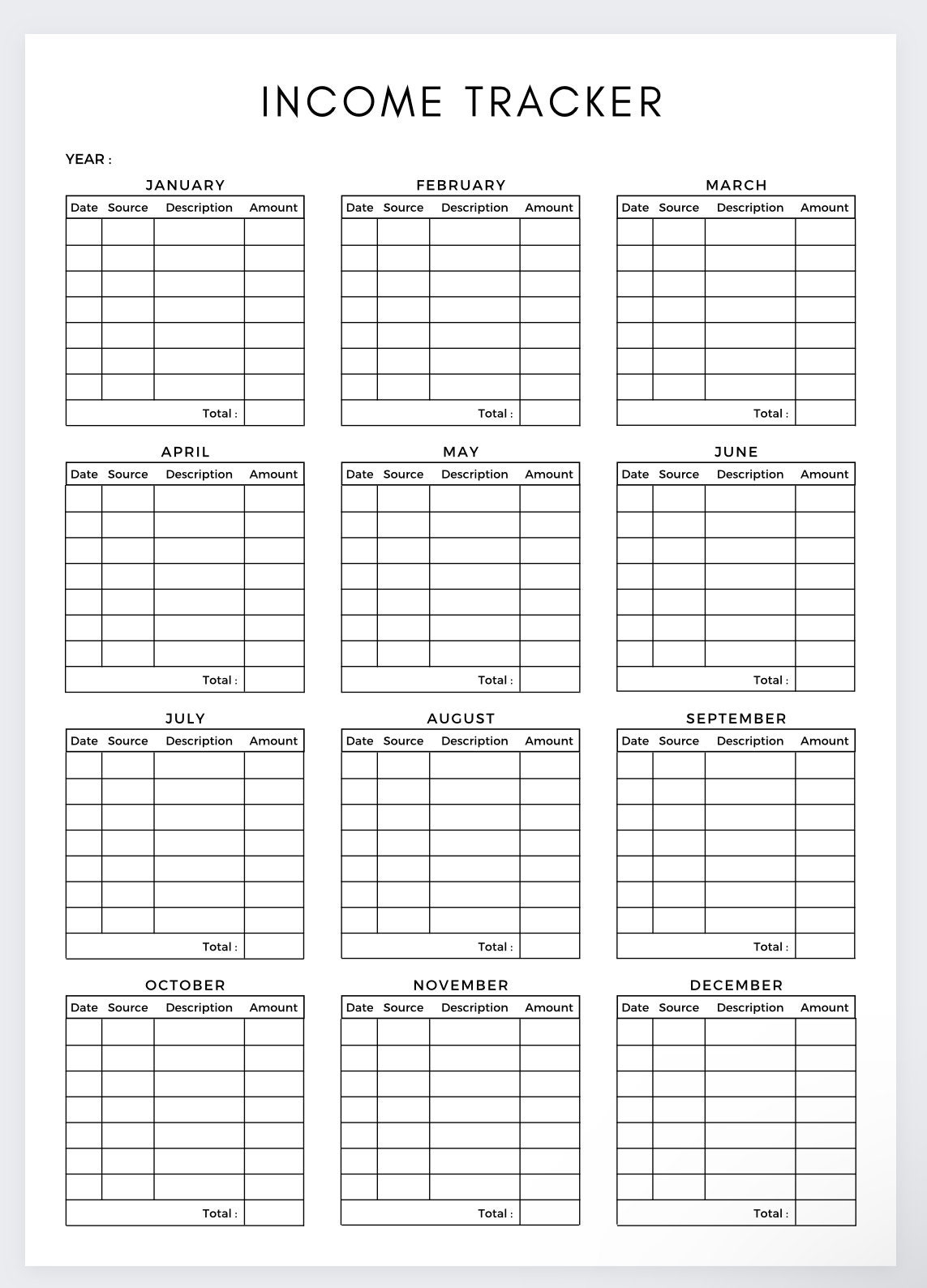 Income Tracker,income Planner,biweekly Planner,income and Expense ...