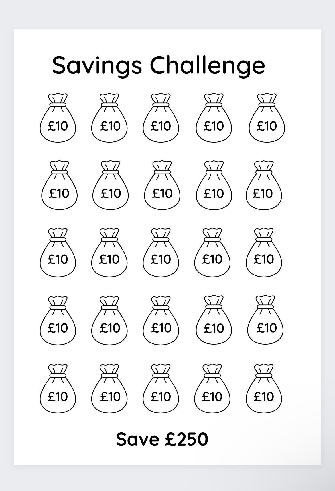 10 Pound Challenge,savings Challenge,money Savings,pound Challenge ...