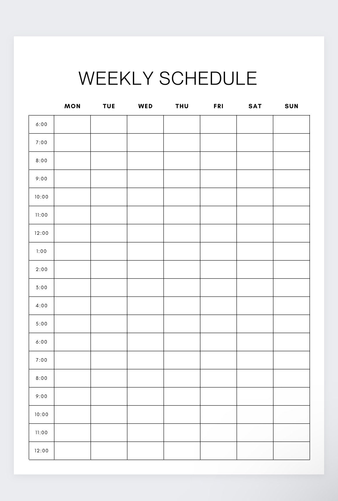 Weekly Timetable,time Blocking, Weekly Schedule,hourly Planner ...