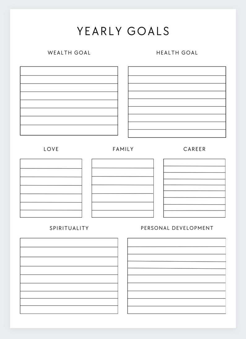 8 Areas of Life Goal Planner: Dream Life Vision, Personal Development ...