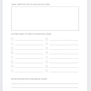 Yearly Vision Planner,yearly Goals,yearly Planner,dream Planner ...