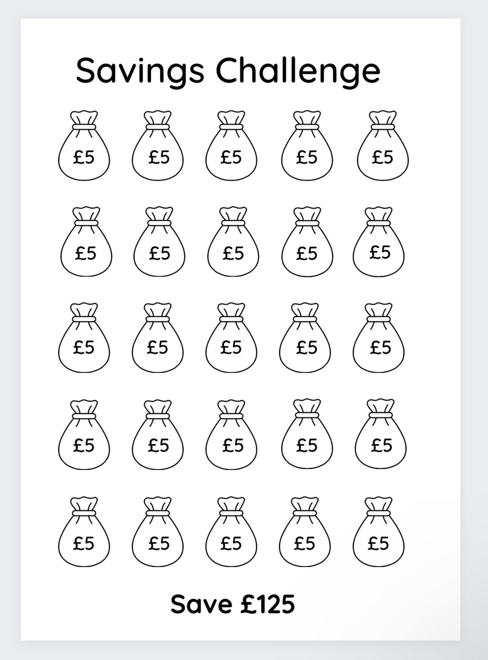 5 Pound Challenge,savings Challenge,money Savings,pound Challenge ...