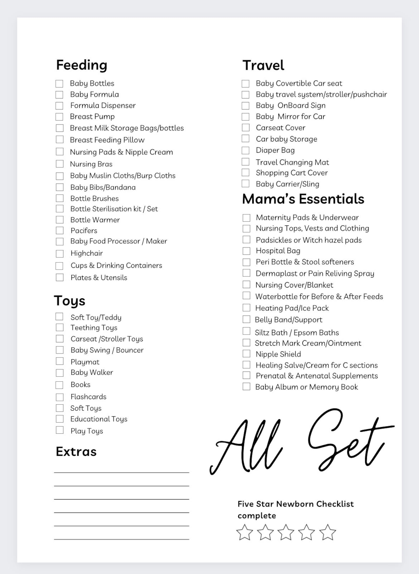 Baby Checklist,baby Shower Checklist,baby Registry Checklist,newborn ...