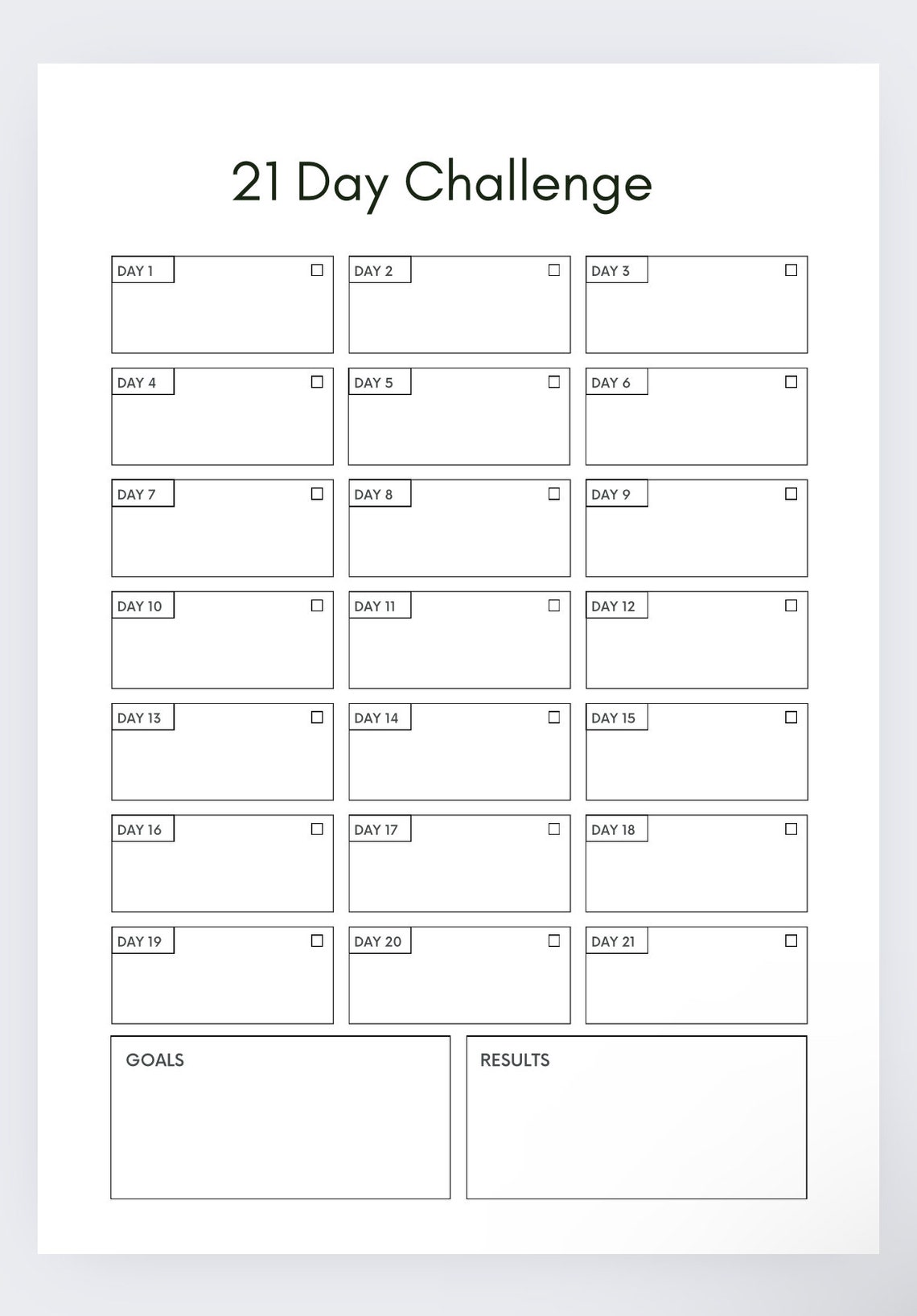 21 Day Challenge Tracker,21 Day Habit Tracker,daily Challenge Planner ...