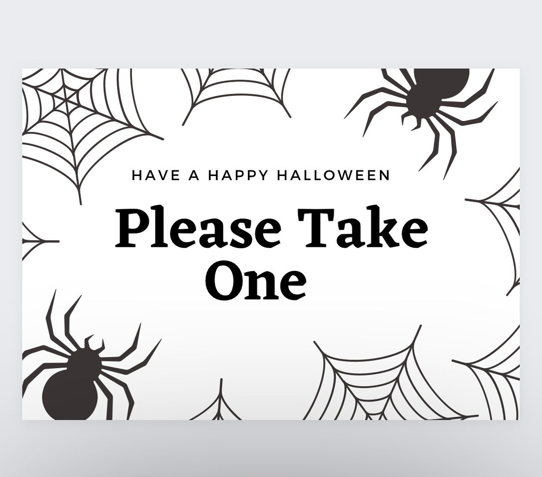 Halloween 'please Take One' Sign: Trick or Treat Printable (A4) - Etsy