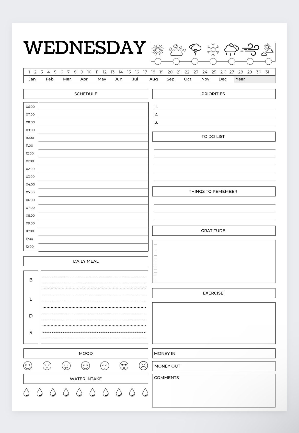 Monday to Friday Schedule,adult ADHD Planner,time Blocking,weekly ...