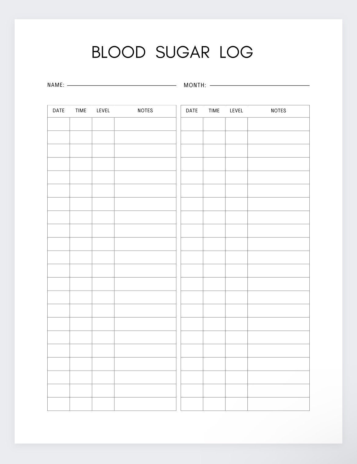Blood Sugar Log,blood Sugar Tracker,health Planner,diabetes Tracker ...