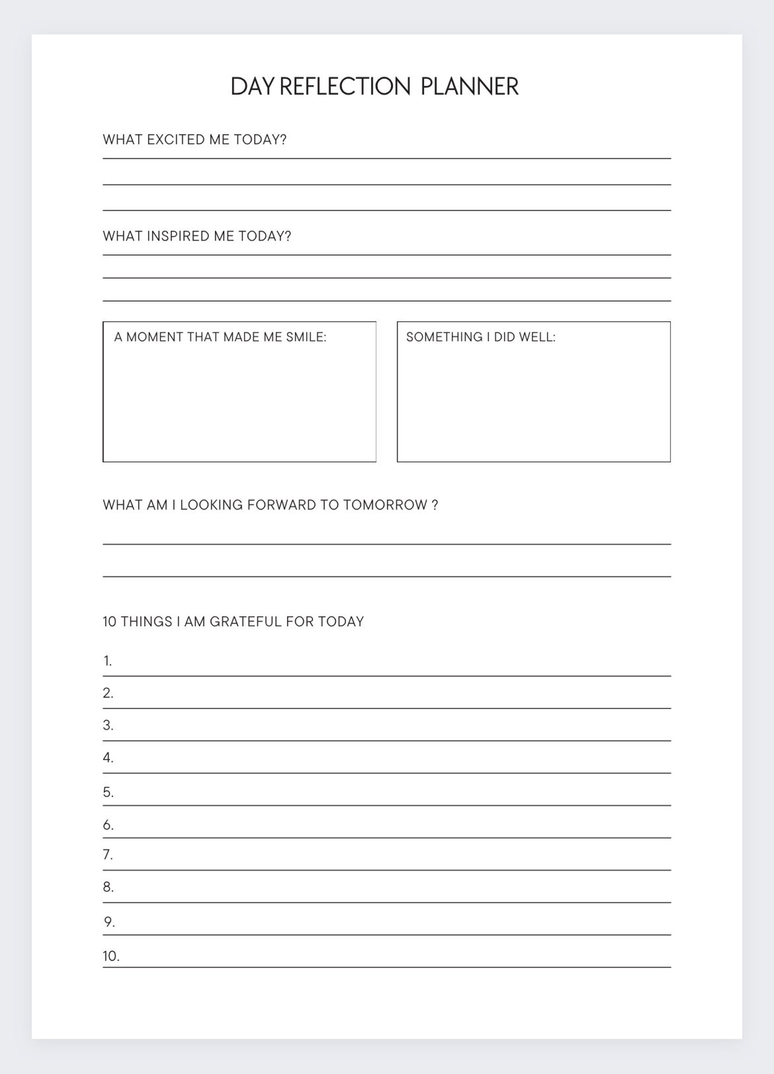 Day Reflection Planner,self-discovery Planner,reflective Journal ...