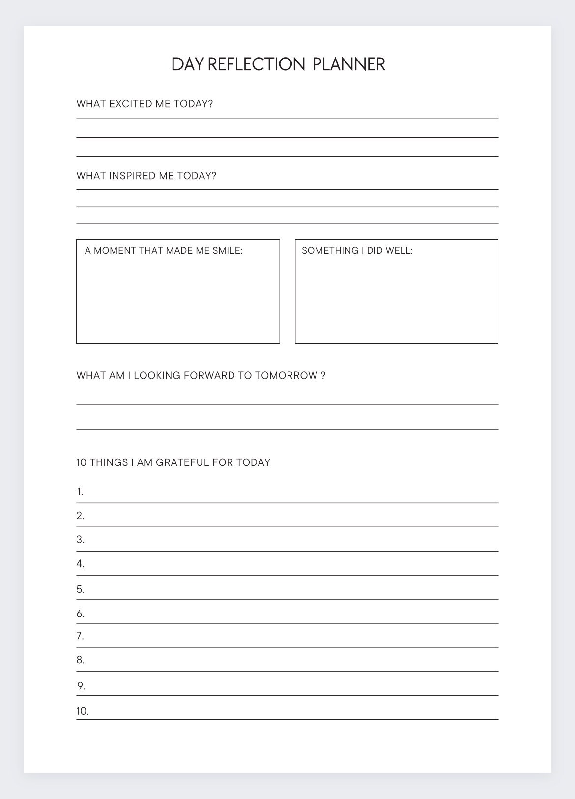 Day Reflection Planner,self-discovery Planner,reflective Journal ...