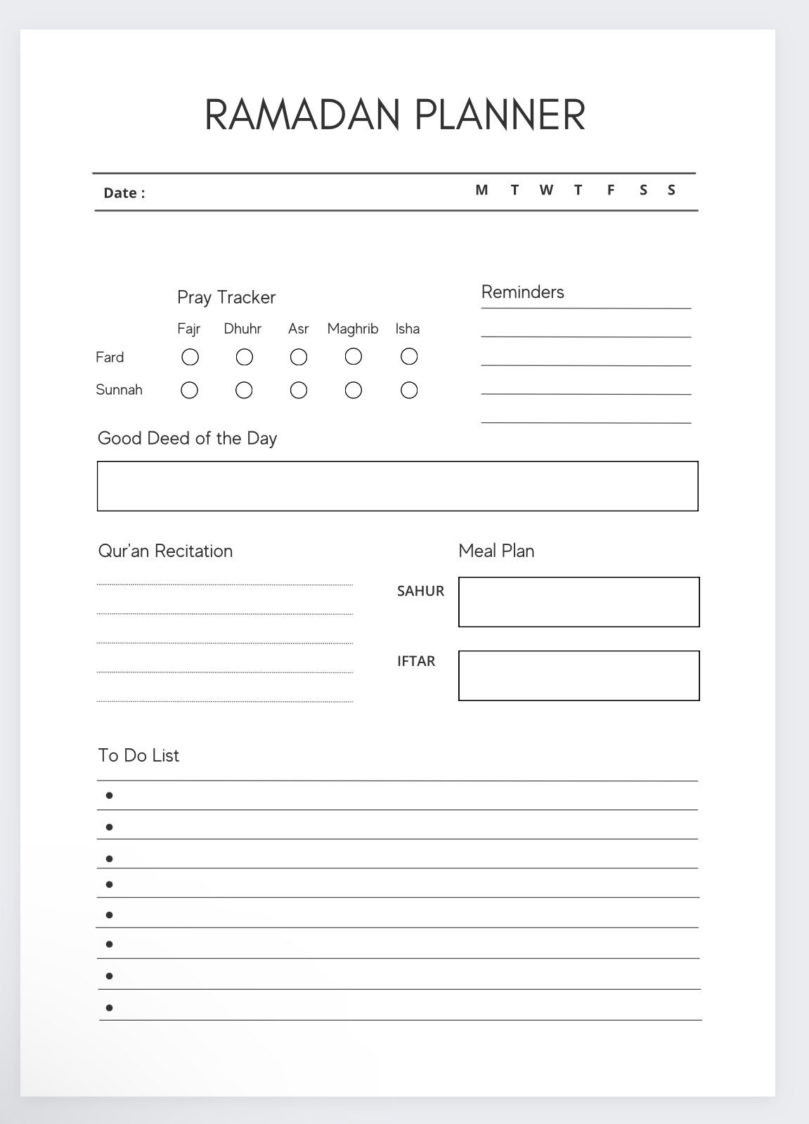 Ramadan Planner,ramadan Tracker,ramadan Fasting,ramadan Printable ...
