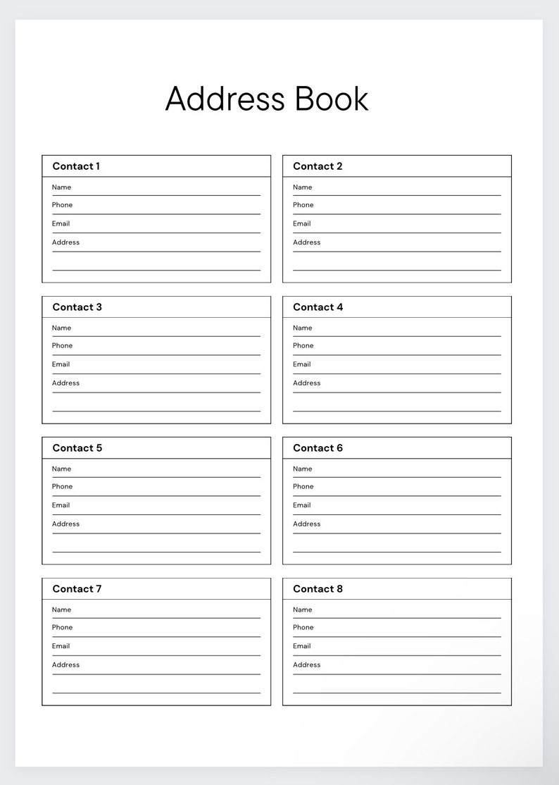 Address List,address Book,contacts List,contact Tracker,address ...
