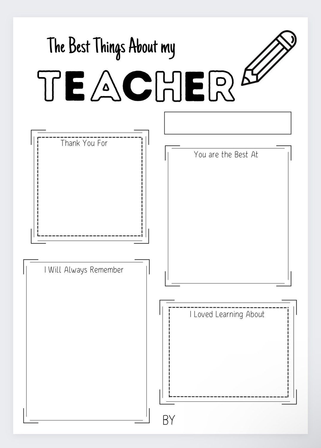 The Best Thing Teacher,all About My Teacher,teacher Appreciation Gift ...