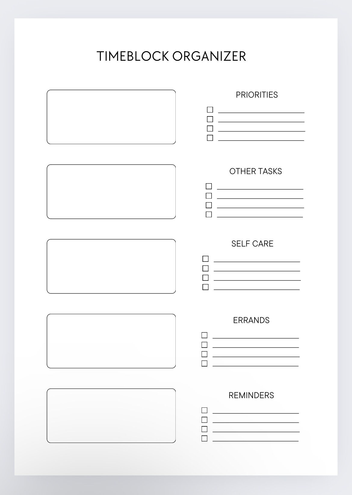 Timeblock Organizer,daily Agenda,time Blocking Planner Printable,daily ...