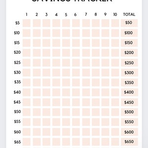 Saving Grid,savings Challenge,savings Chart,save 5000,savings Log ...