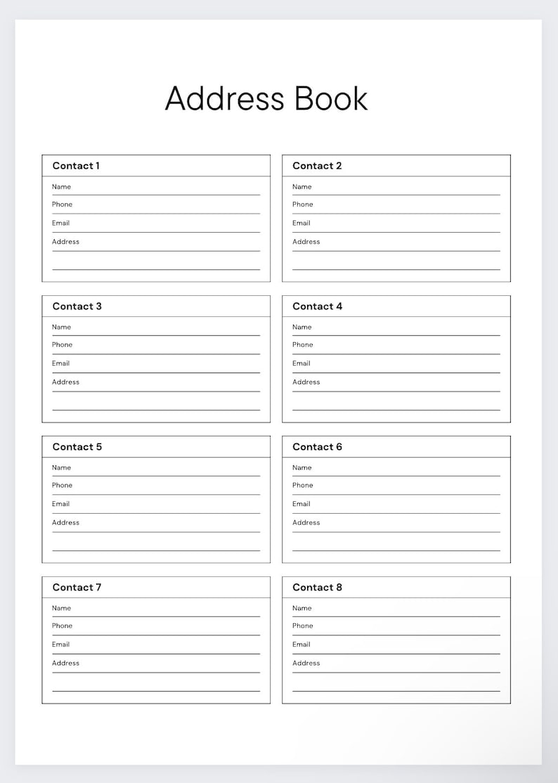 Address List,address Book,contacts List,contact Tracker,address ...