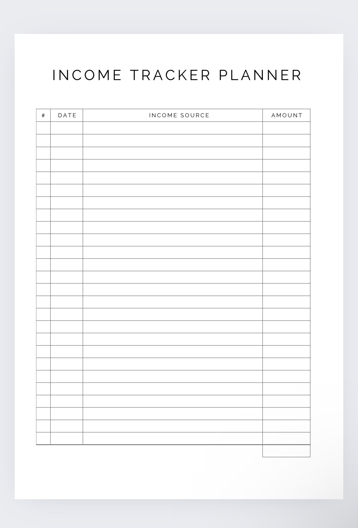 Income Tracker Planner,income Record,income Template,income Tracker ...