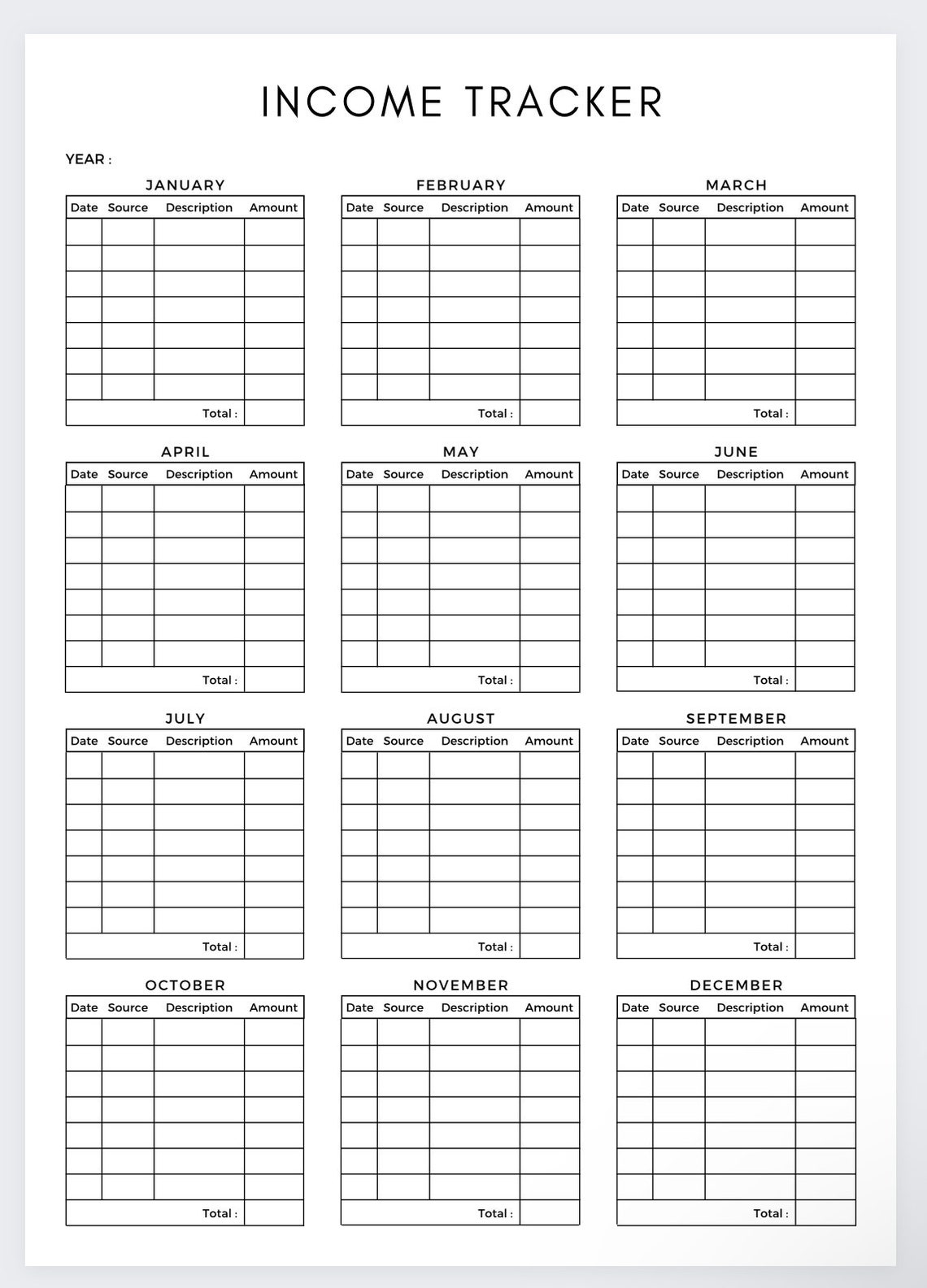 Income Trackerincome Plannerbiweekly Plannerincome and - Etsy