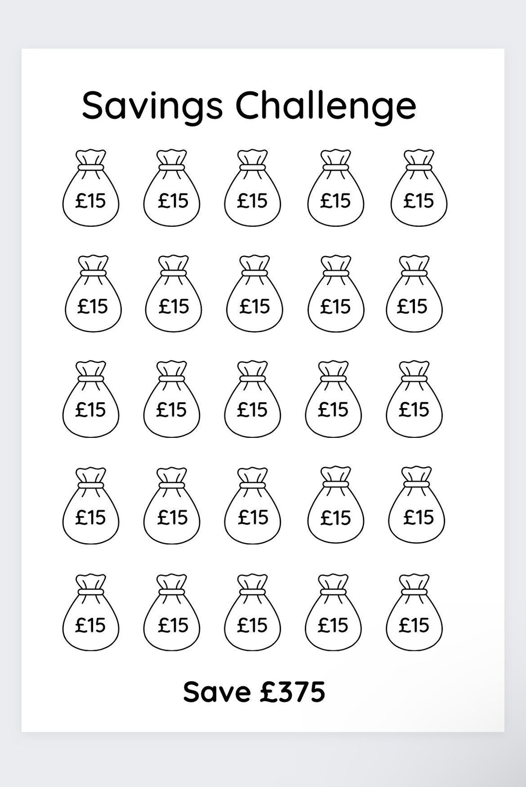 15 Pound Challenge,savings Challenge,money Savings,pound Challenge ...