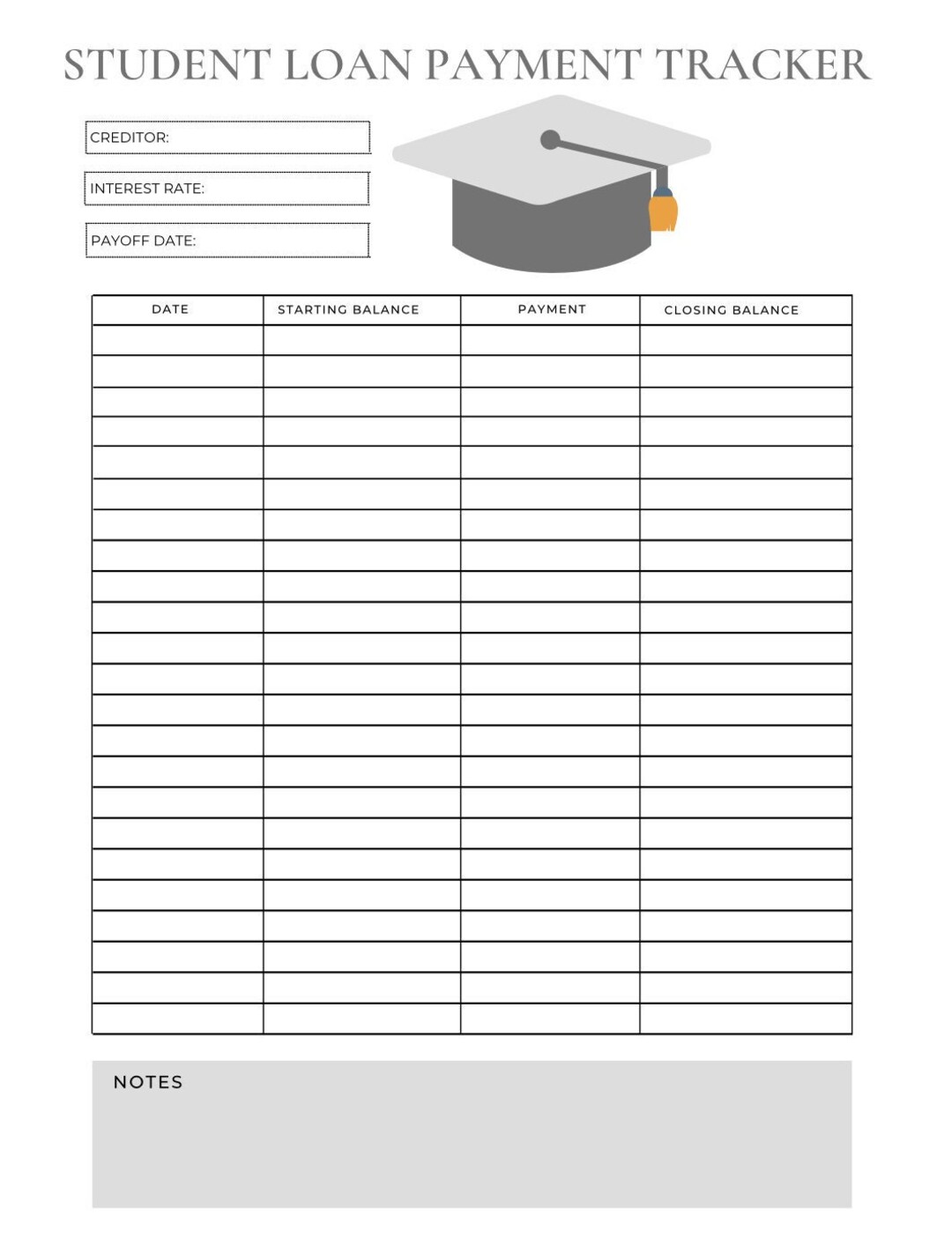 Student Loan Payment Tracker,credit Card Payoff,debt Tracker,debt ...