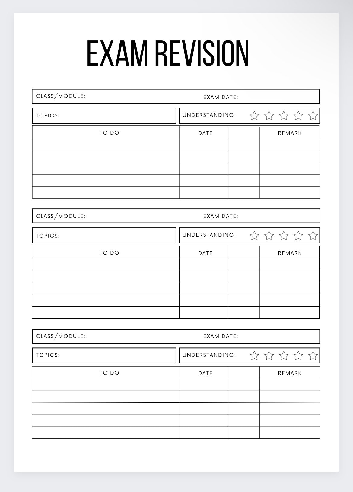 Exam Tracker,exam Revision Planner,assignment Tracker, Student Planner ...