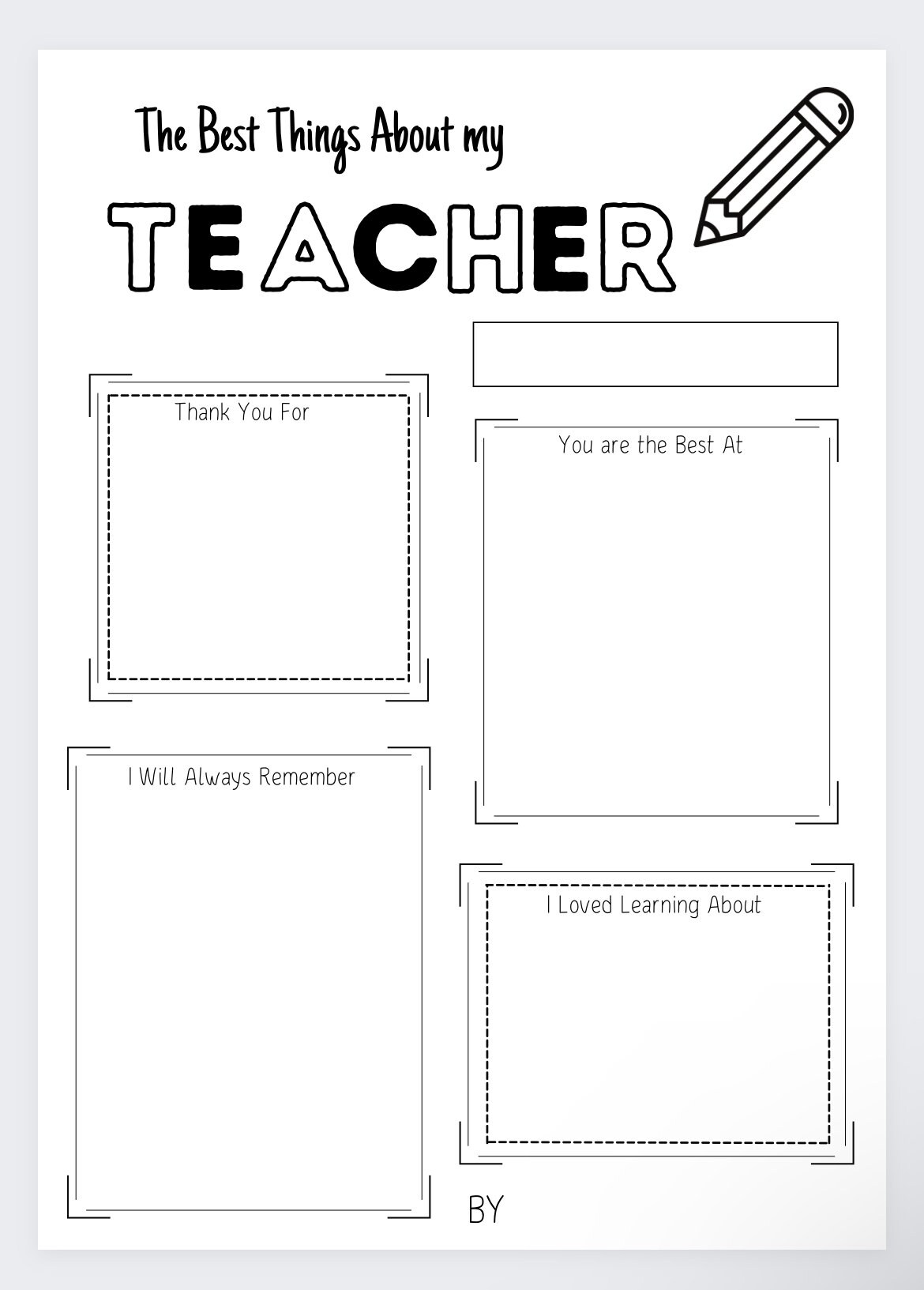 The Best Thing Teacher,all About My Teacher,teacher Appreciation Gift ...