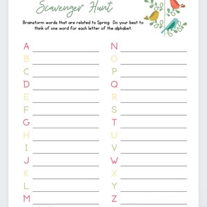 Spring Scavenger Hunt,easter Activities,spring Fun,kids Spring ...