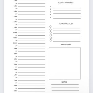 Half Hour Time Blocking Planner, Time Block Planner, Daily Schedule ...