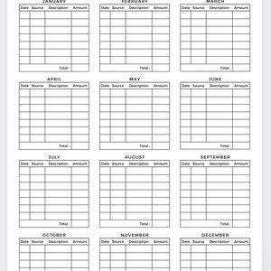 Income Tracker,income Planner,biweekly Planner,income and Expense ...