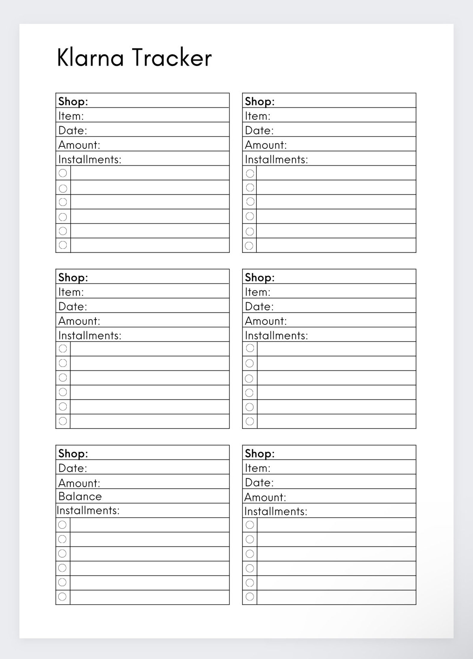 Klarna Tracker,bills Planner,afterpay Planner,expense Tracker,klarna ...