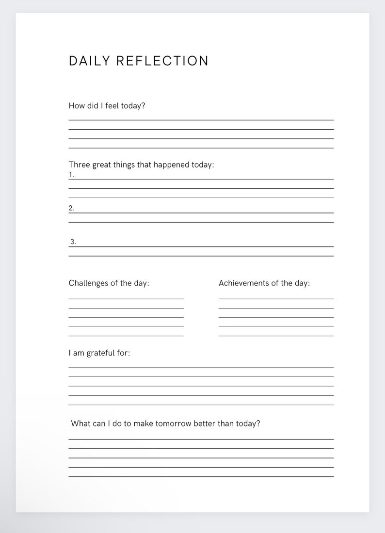 Reflection Planner,daily Reflection Planner,manifestation Journal,adhd ...