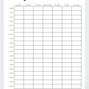 Monday to Friday Schedule,adult ADHD Planner,time Blocking,weekly ...