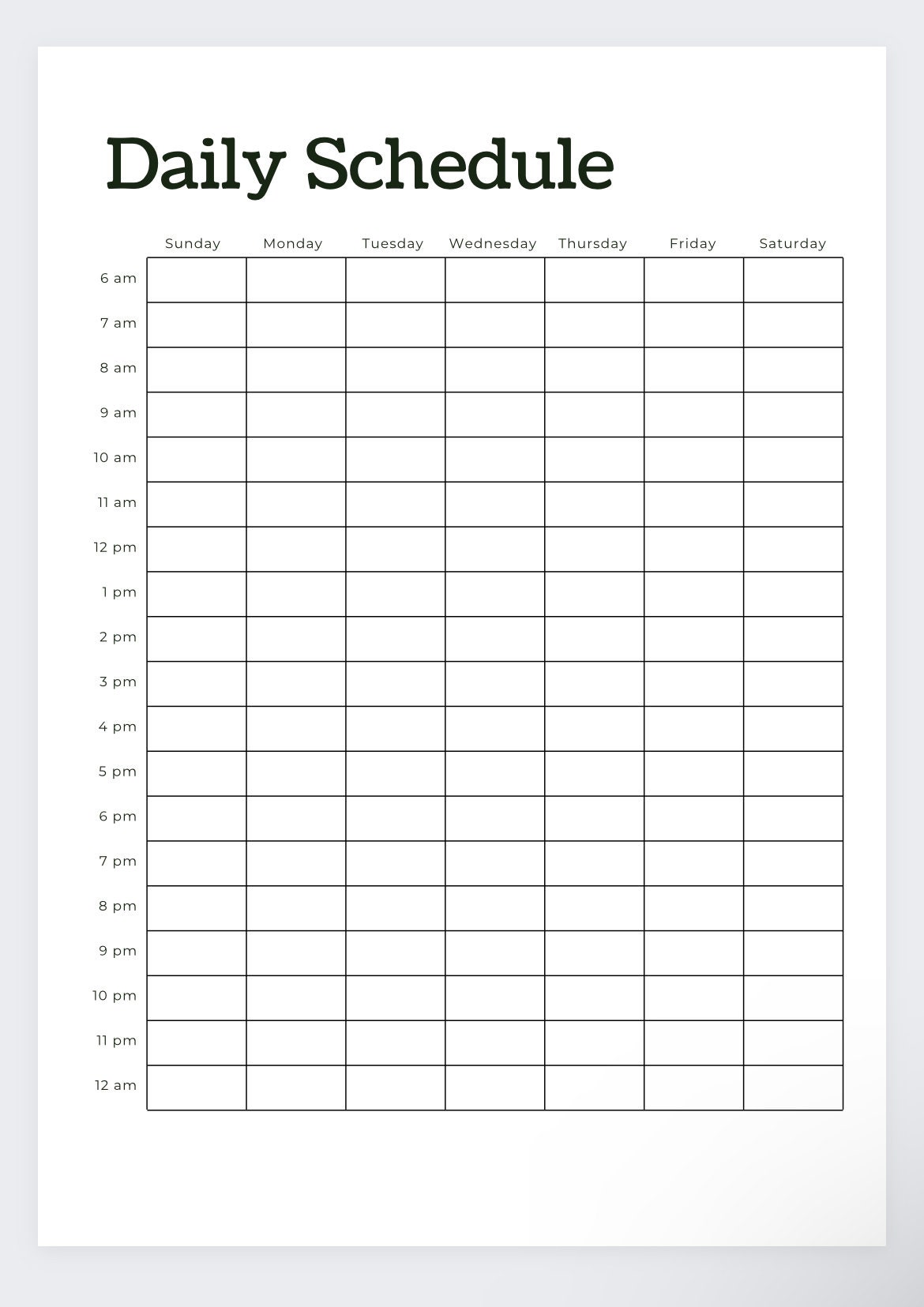Monday to Friday Schedule,adult ADHD Planner,time Blocking,weekly ...
