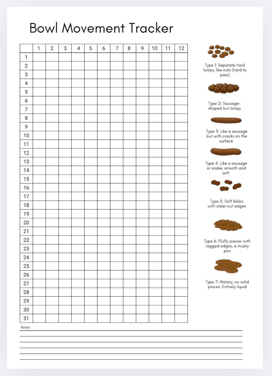 Bowel Movement Tracker,ibs Tracker,constipation Log,poop Tracker,gut ...