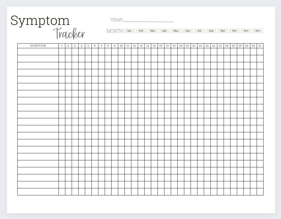 Symptom Tracker,printable Medical Planner,medical Diary,medication Log ...