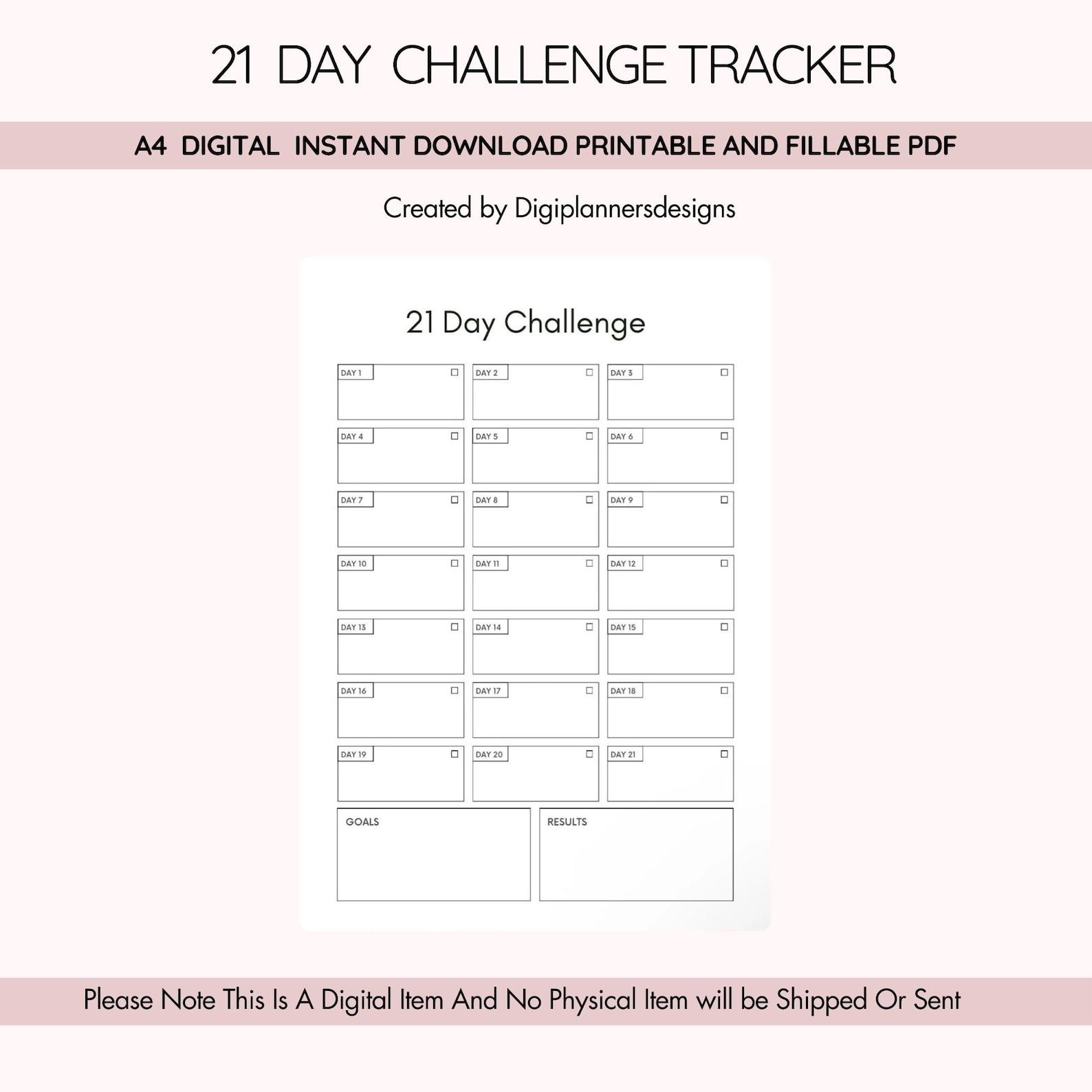21 Day Challenge Tracker,21 Day Habit Tracker,daily Challenge Planner ...