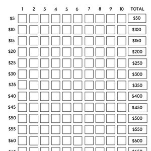 Saving Grid,savings Challenge,savings Chart,save 5000,savings Log ...