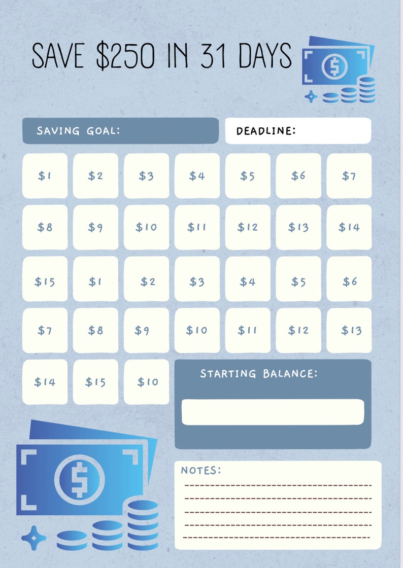 Saving Challenge,saving Challenge Bundle, Saving Fund,30 Day Tracker ...