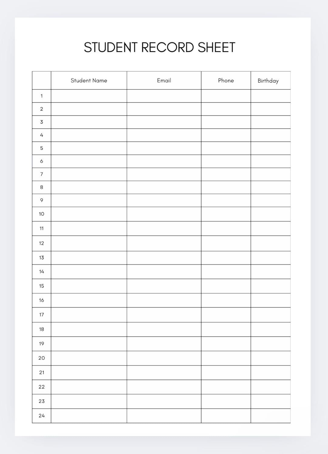 Student Record Sheet,student Register,teacher Log Sheet,classroom ...
