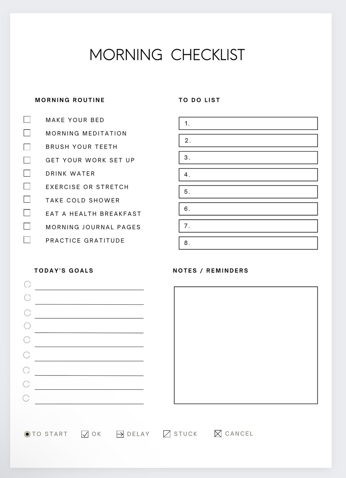 Morning Checklistmorning Routinedaily Checklistday at a - Etsy