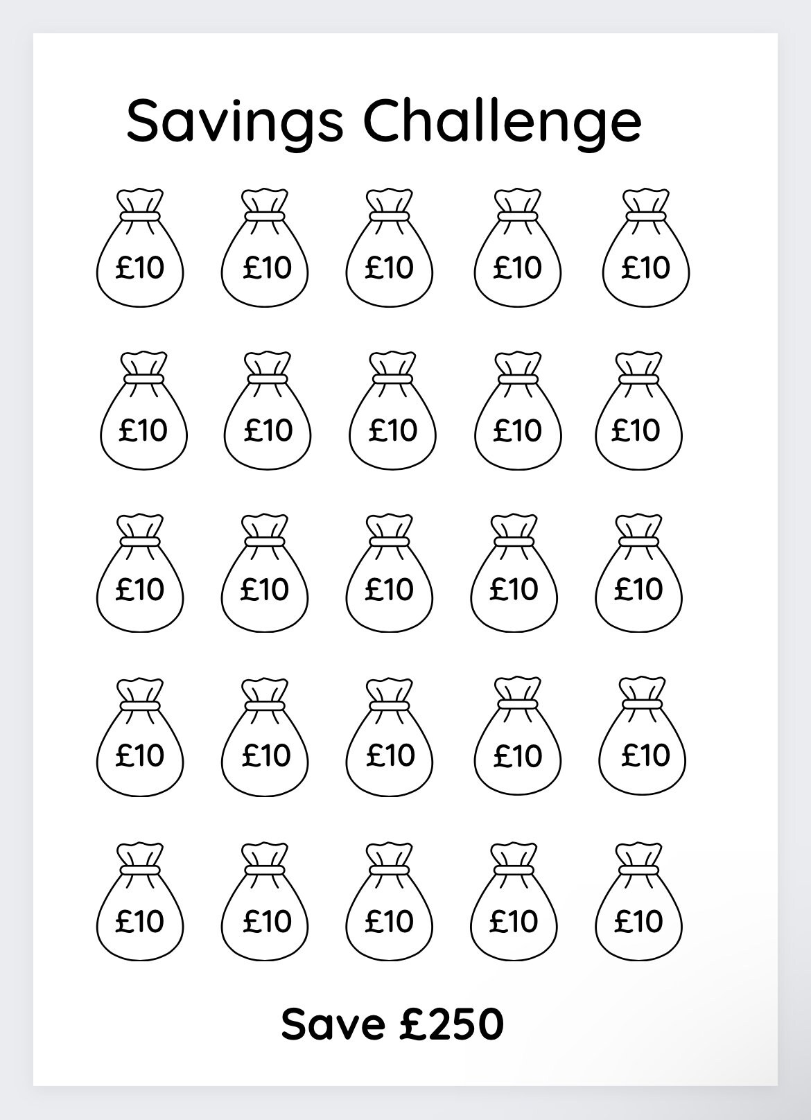 10 Pound Challenge,savings Challenge,money Savings,pound Challenge ...