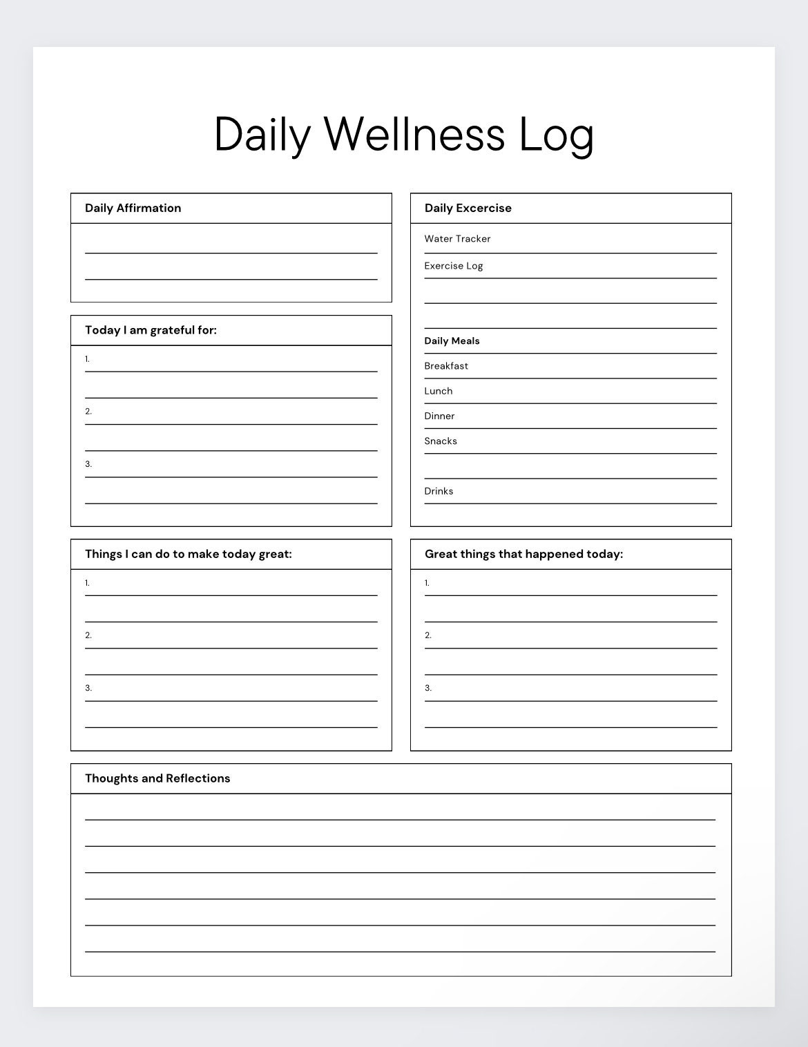 Wellness Tracker,mental Health Planner,wellness Log,mood Tracker ...