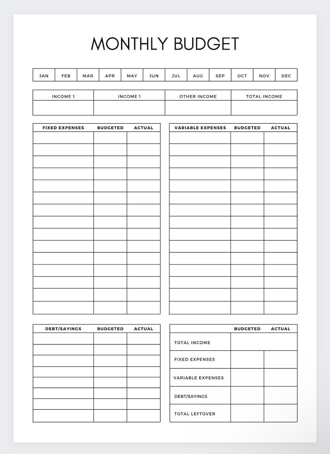 Expense Tracker, Biweekly Budget Paycheck Budget,finance Binder ...