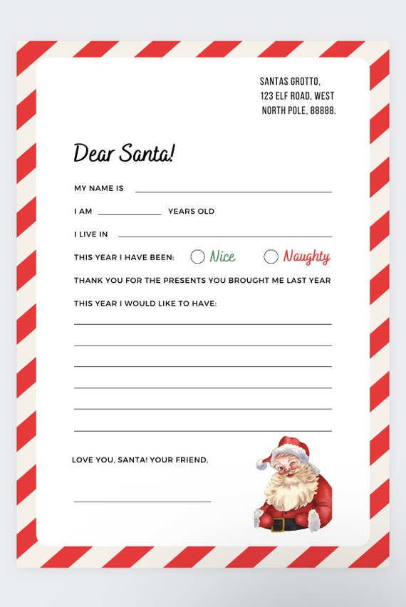 Christmas Borders For Letters To Santa