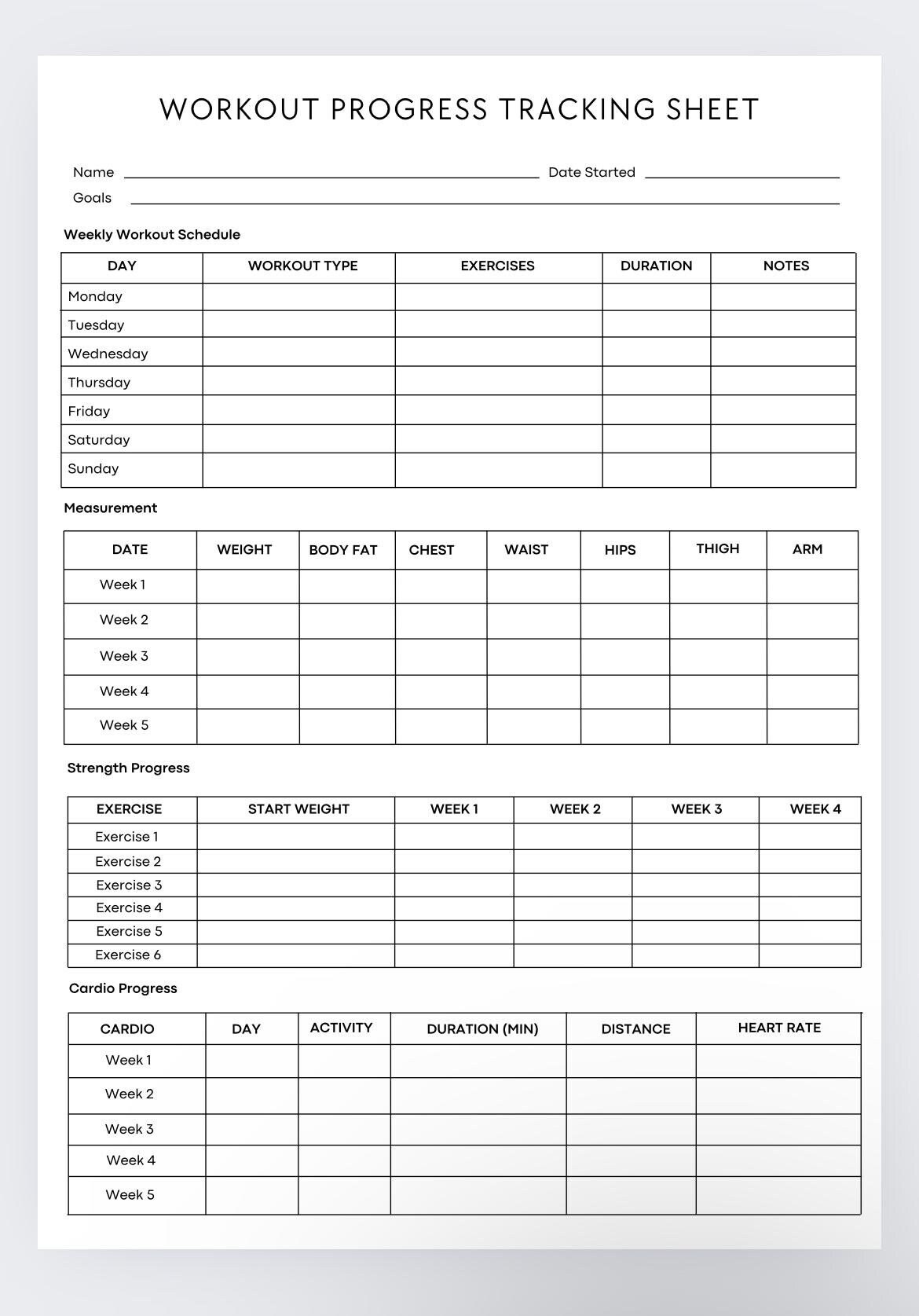 Fitness Tracker,exercise Planner,workout Journal,fitness Planner ...