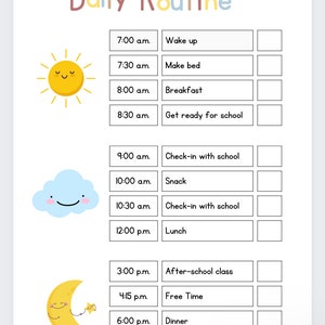 Kids Daily Routine,kids Daily Chores,daily Schedule,bedtime Routine ...