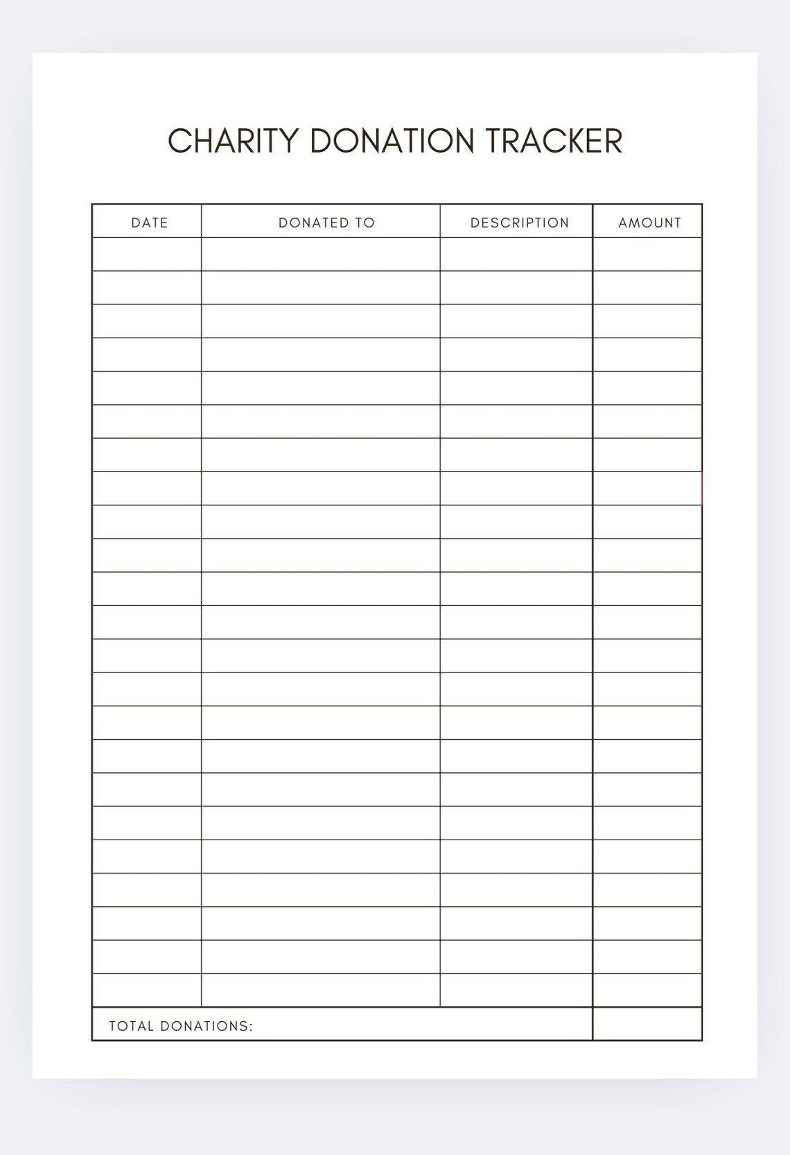 Charity Donation Tracker,donation Log,donation Budget,charity Planner ...